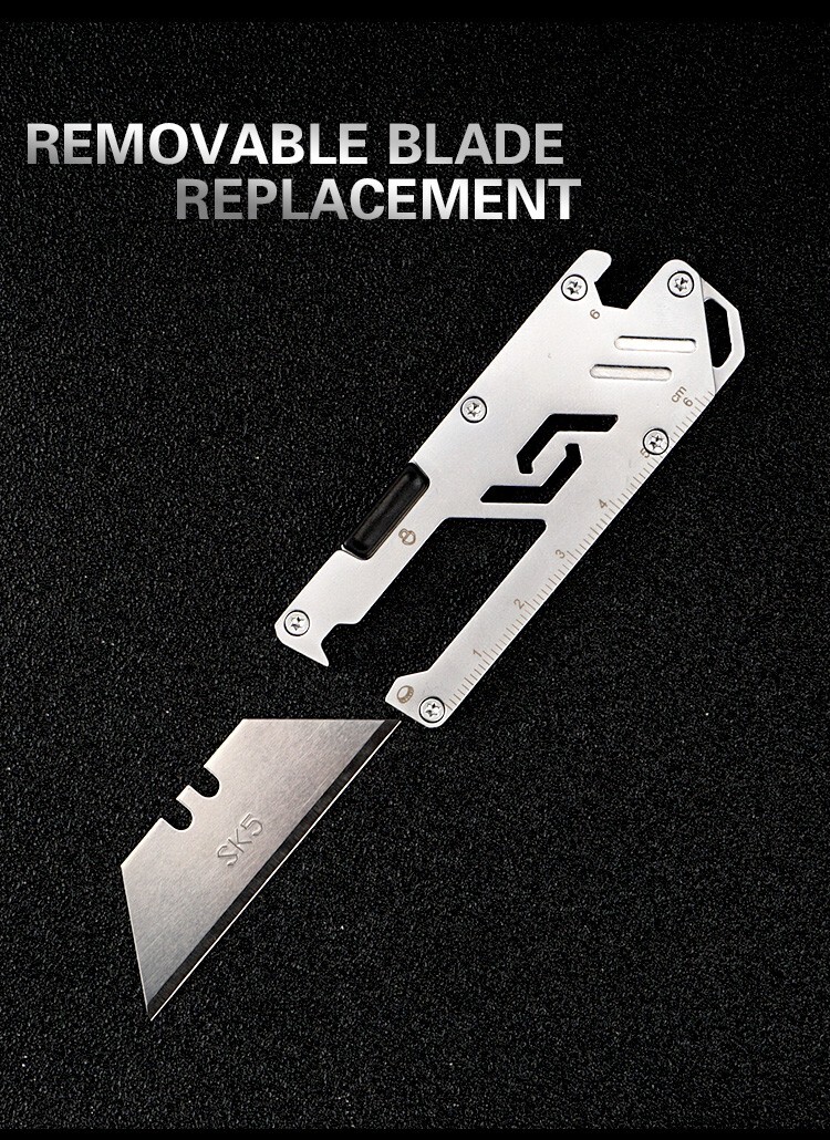 EDC Keychain + BOX CUTTER + Utility Multi/Tool Knife + 5 SK5 ...