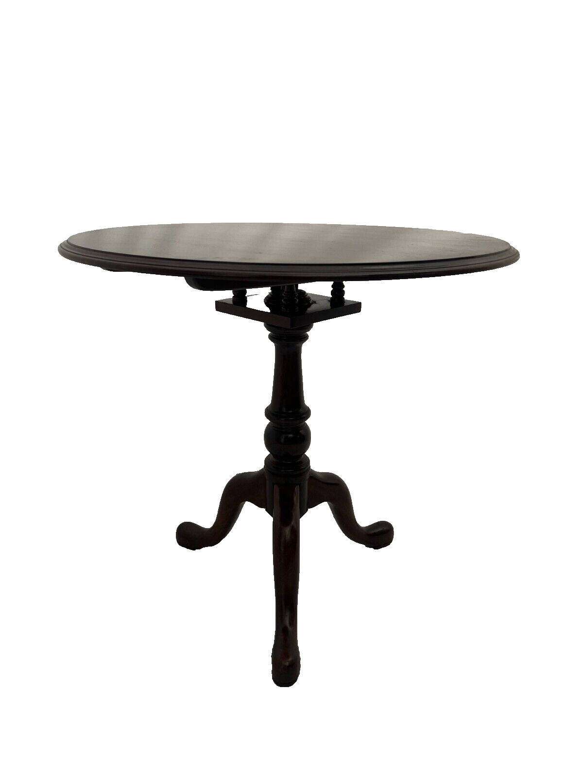 Vintage Ethan Allen Round Tea Table Spinning pedestal Mahogany Entry ...