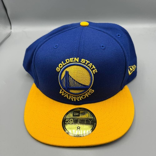 Golden State Warriors GSW Hat Men 8 Blue Yellow 59Fifty New Era Fitted ...