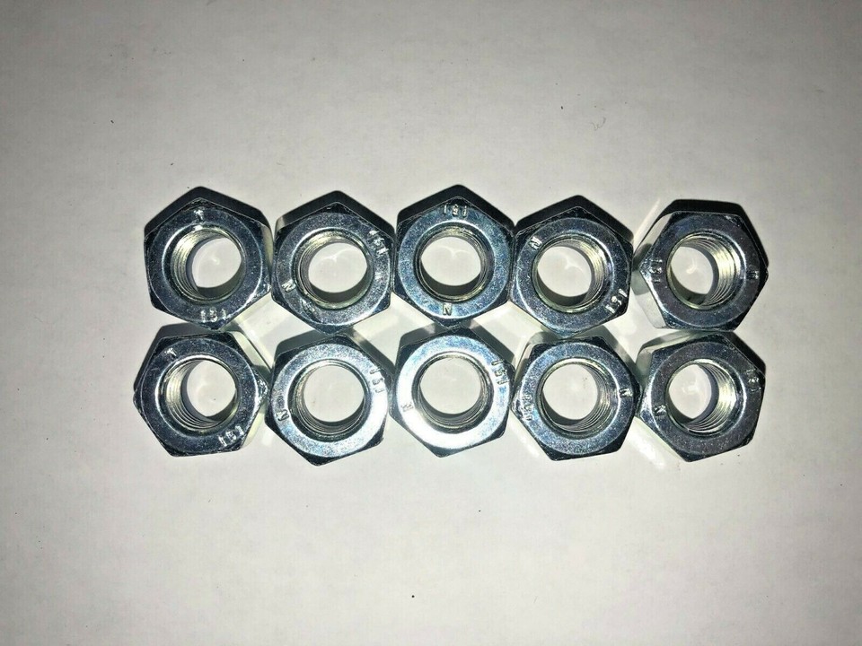 (10) M12-1.5 Or M12 Fine Thread Nylon Insert Lock / Stop Nut Zinc ...