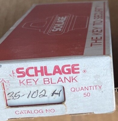 Schlage 35-102-Emergency Hotel Key blanks -- Qty 1 Total Keys OEM | eBay