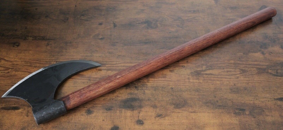 30” Viking Bearded Axe Carbon Steel Hand Forged Heavy Duty Hardwood ...