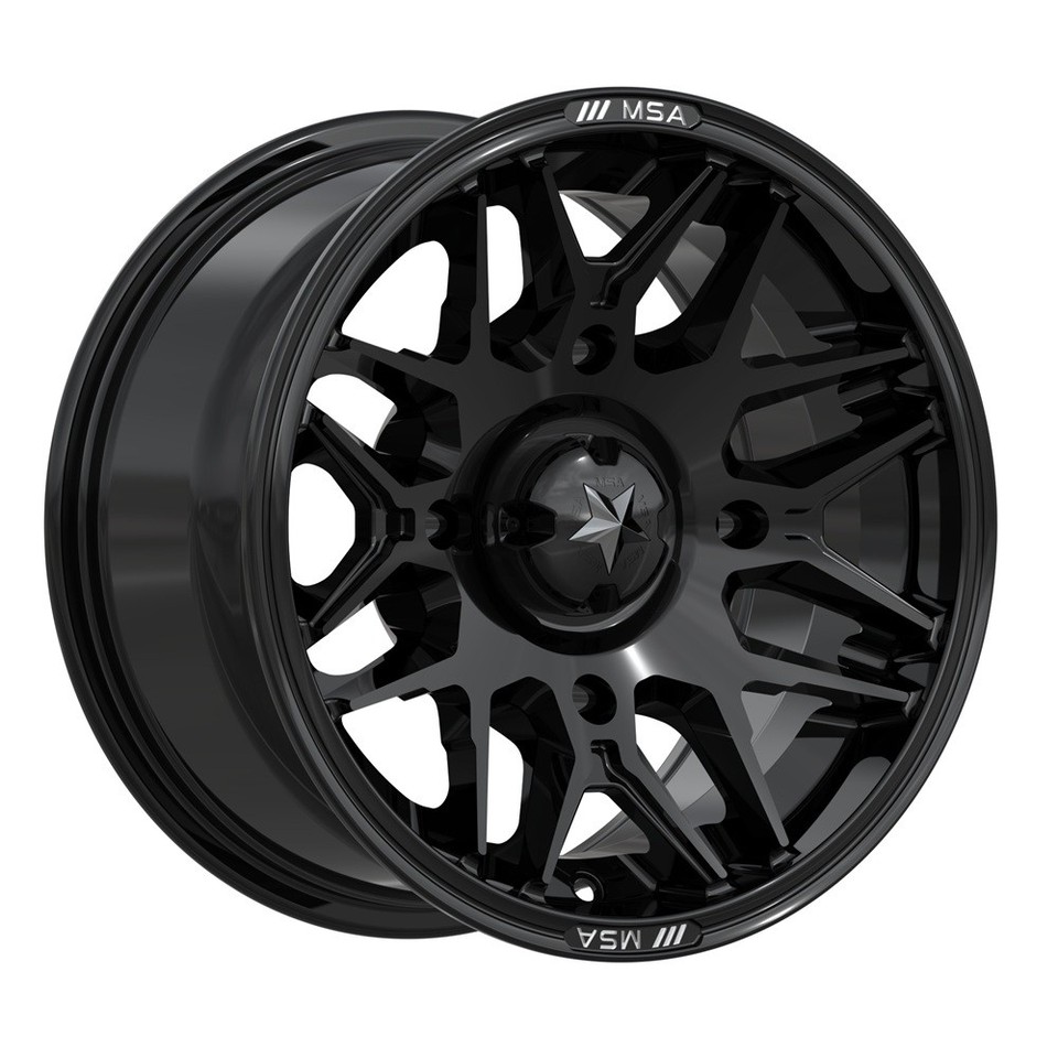 MSA Radar 15" Wheels Gloss Black 33" Crawler XR Tires Textron Wildcat ...