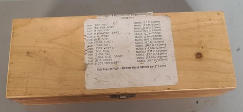 14 Pc ER25 Collet Set in Wood Box 2-16mm for Emco/Prazi Compact 5 Lathe ...