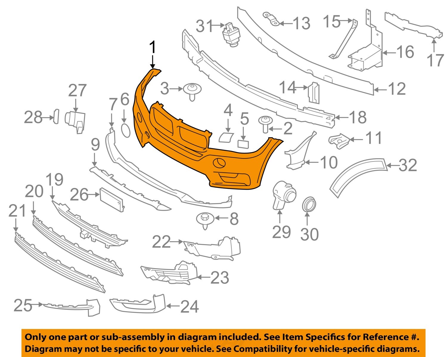 BMW 51117378597 Genuine OEM Bumper Cover for sale online | eBay