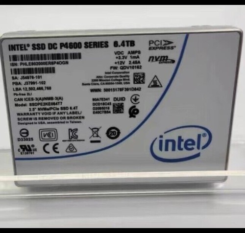 6.4TB P4600 Intel SSD Series DC NVME U.2 2.5" SSDPE2KE064T7 Solid State ...