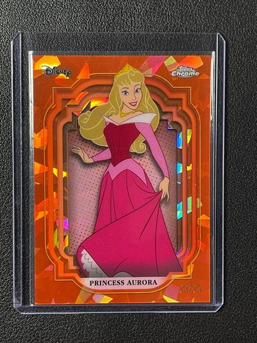 PRINCESS AURORA #26 2024 TOPPS CHROME DISNEY SAPPHIRE ORANGE REFRACTOR ...