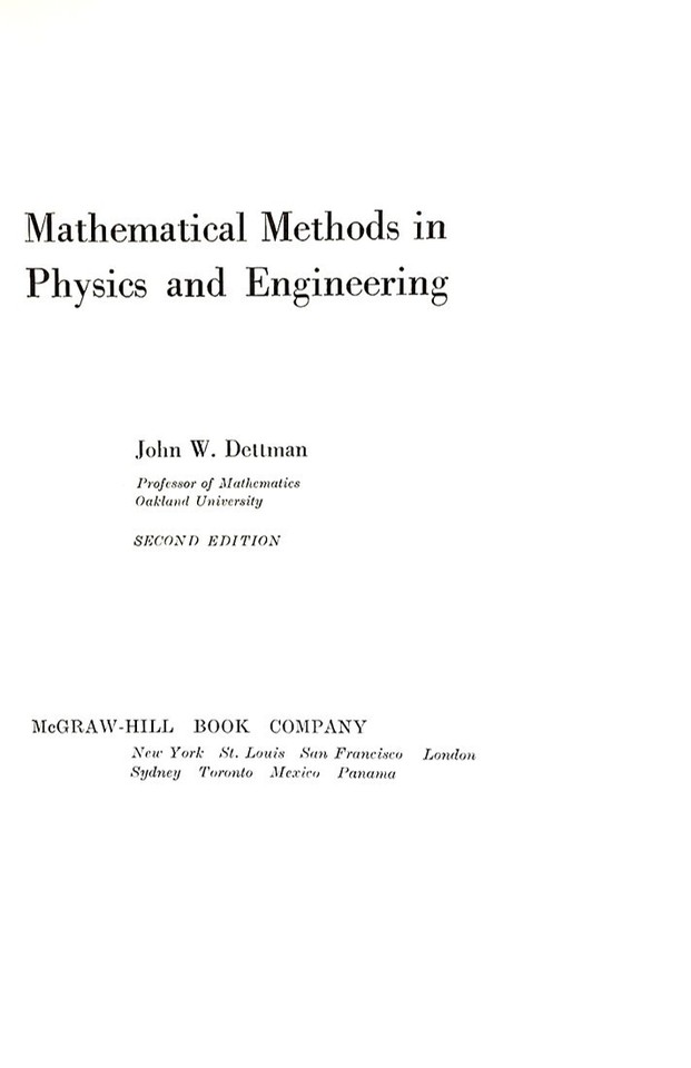 Mathematical Methods in Physics and Engineering (Int. Ser. Pure ...