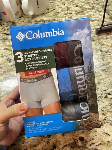 COLUMBIA 3 Pack High-Performance Stretch BOXER BRIEF Underwear Men XL40 ...