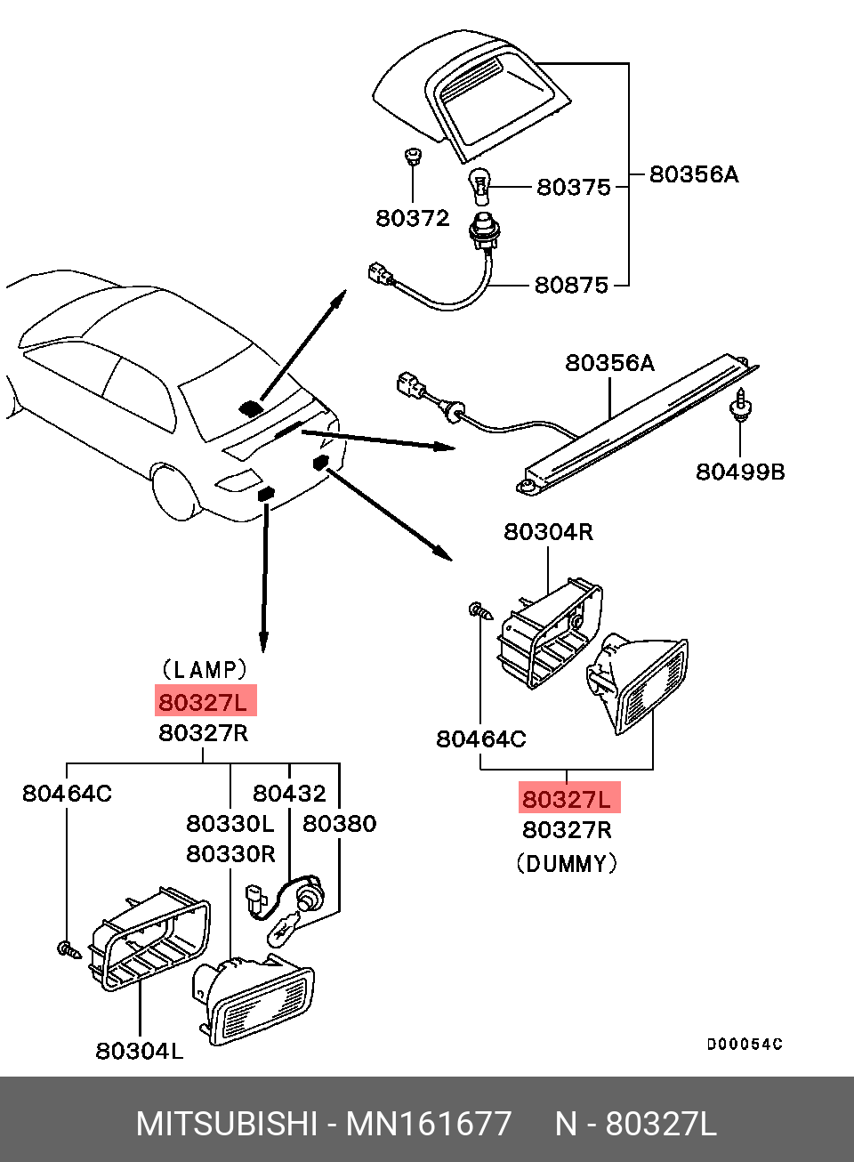 Genuine OE Lamp Assembly Rear MN161677 for Mitsubishi MN16-1677 | eBay UK
