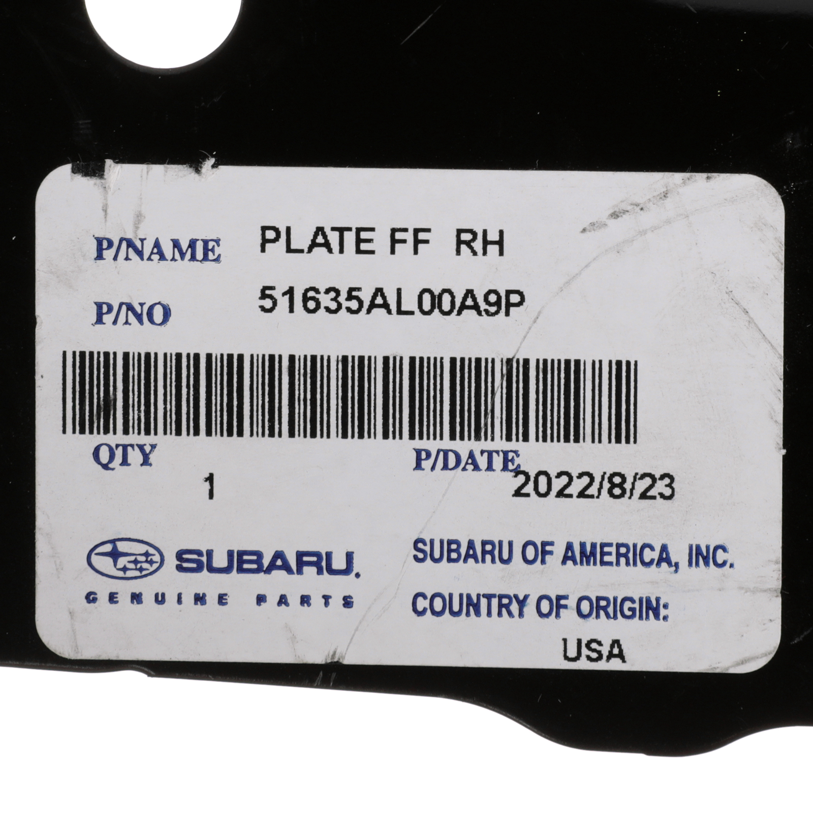 OEM NEW 2015-2019 Legacy Outback Front Fender Plate Passenger Side ...