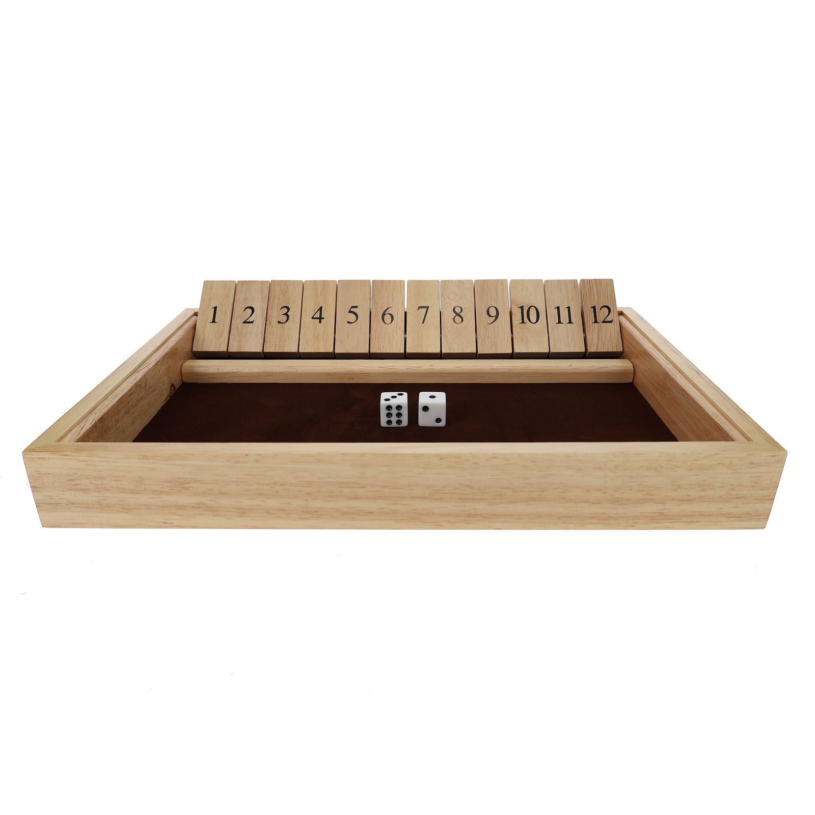 WE Games Dice Board Game, 12 Number Flip Tiles with Natural Wooden Box ...
