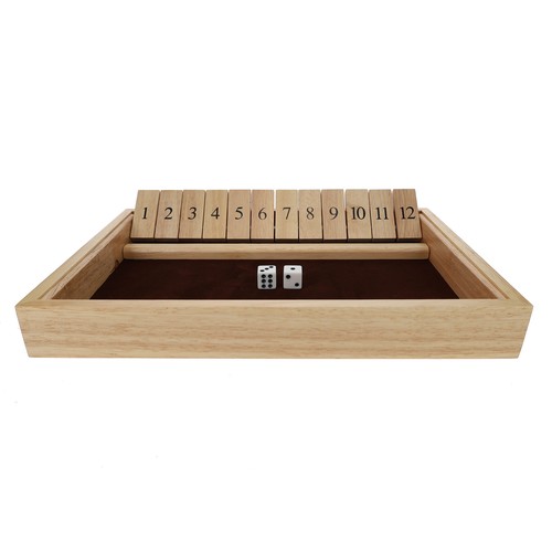 WE Games Dice Board Game, 12 Number Flip Tiles with Natural Wooden Box ...