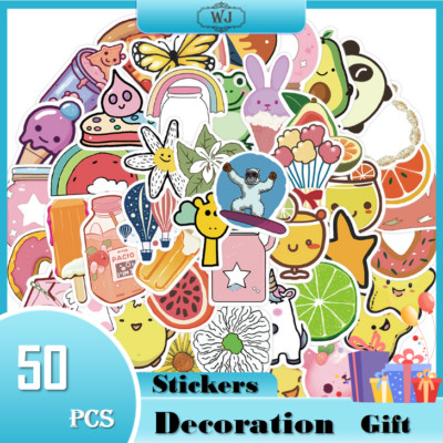 50pcs Pure Fresh Goods Cute Cartoon Kids Decor Stickers Waterproof ...