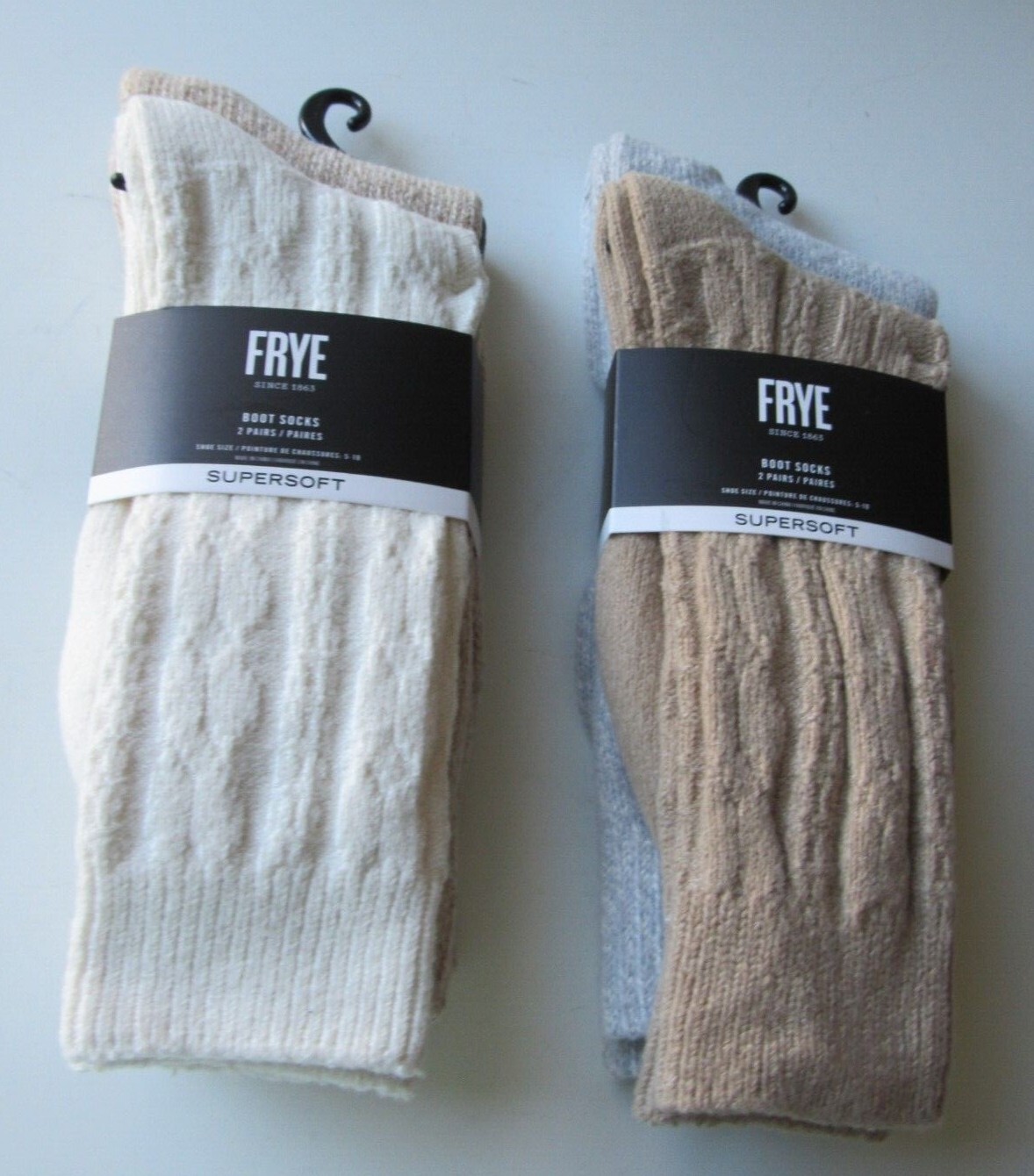 Frye Boot Socks 2 PAIR Shoe Size 5-10 Super Soft & Comfy NWT | eBay