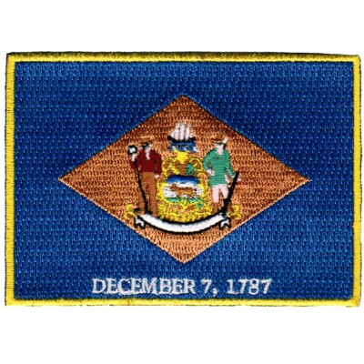 DELAWARE STATE FLAG PATCH embroidered iron-on EMBLEM DE applique emblem ...