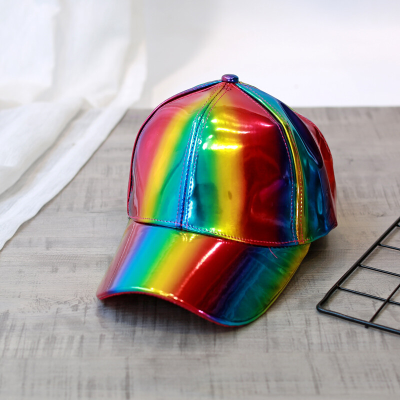 Men Women Unisex Cap Laser Metallic Baseball Hat Dance Party Hip Hop ...