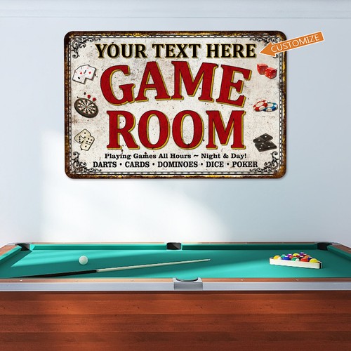 Custom Game Room Sign Poker Darts Rec Room Family Wall Decor Gift ...