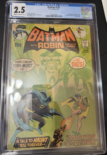 Batman #232 CGC 2.5 OW Ra's Al Ghul 1st app., Origin of Batman & Robin ...