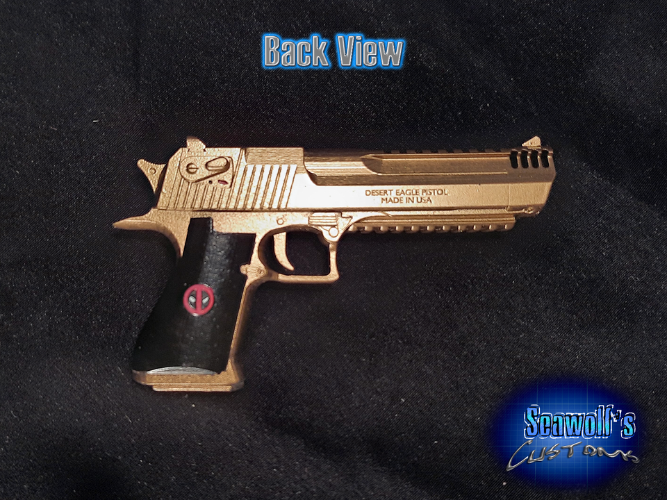Deadpool - Golden Desert Eagle (Mini 3D Replica and Stand) | eBay