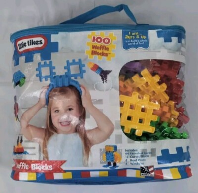 Little Tikes Waffle Blocks 94 PC Bag Learning Building Birthday Holiday ...