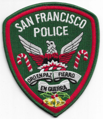 San Francisco Police - Christmas, CA (4.25" x 5") shoulder police patch ...