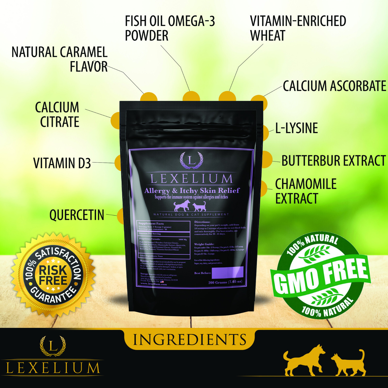 Lexelium Allergy & Itch Relief Powder Supplement for Dogs & Cats | eBay