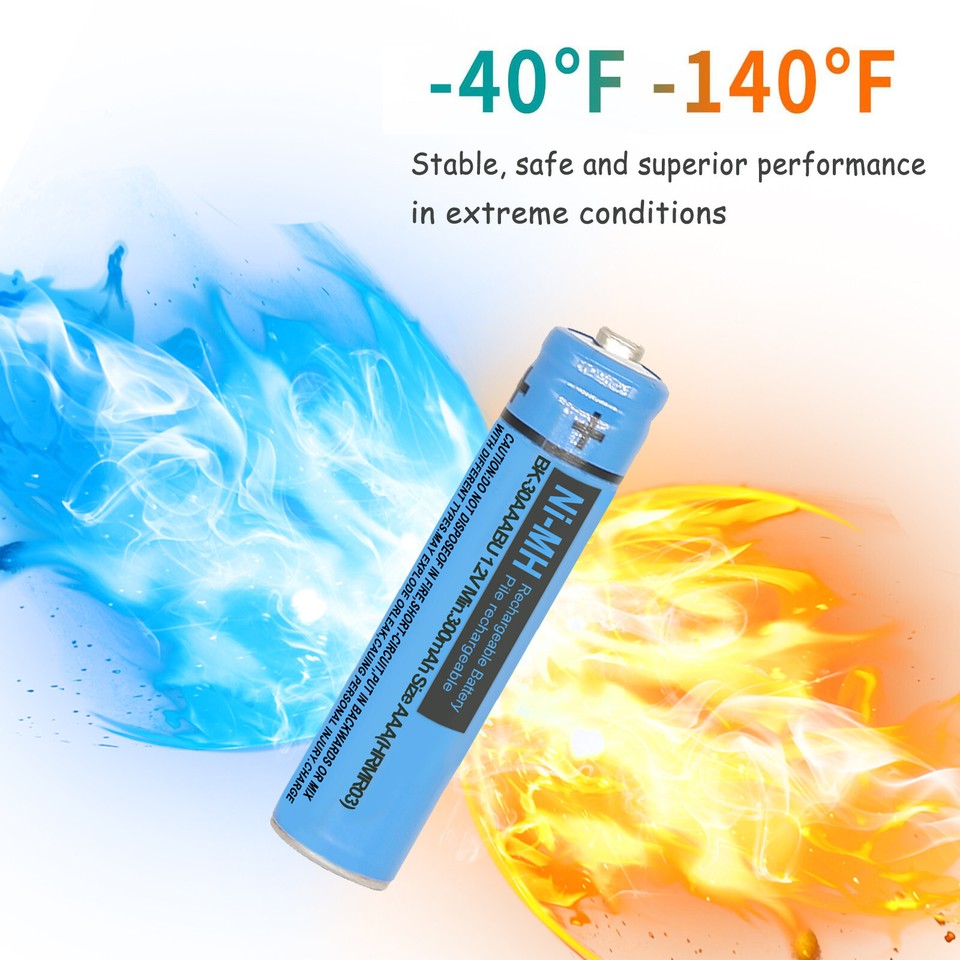 6Pack BK-30AAABU NI-MH AAA Rechargeable Battery 1.2V 300mah NiMH AAA ...