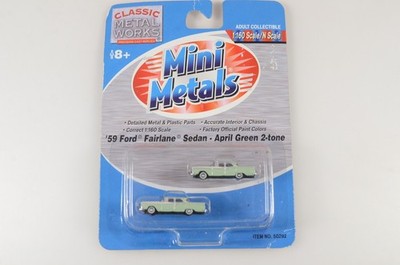 Mini Metals N 1959 Ford Fairlane Sedan April Green 2-Tone - 50292 | eBay