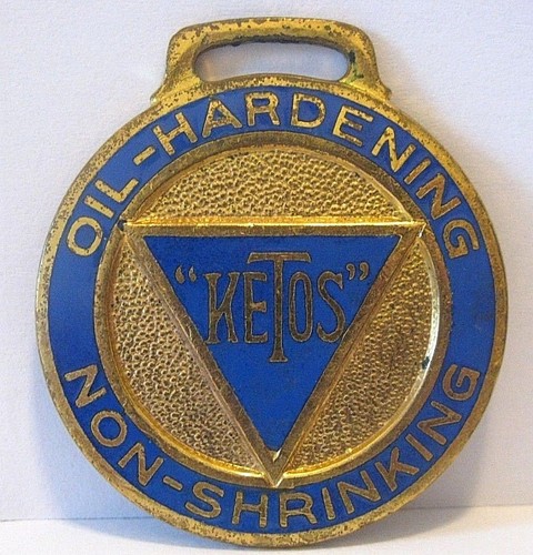 Halcomb Steel Co Syracuse NY Ketos Brass & Enamel Pocket Watch Fob ...