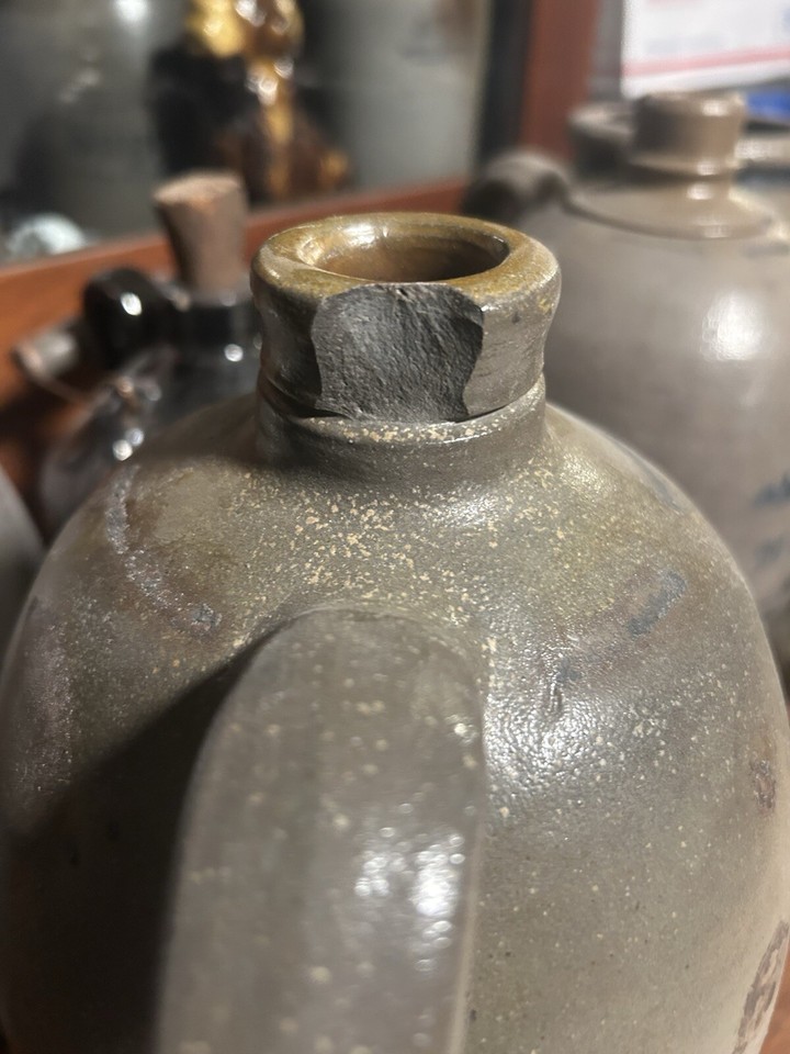 1800s Antique Wheeling W.VA Stoneware Merchant Jug Crock West Virginia ...