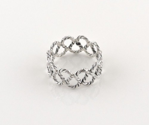 Sterling Silver Twisted Looped Rope Ring | eBay