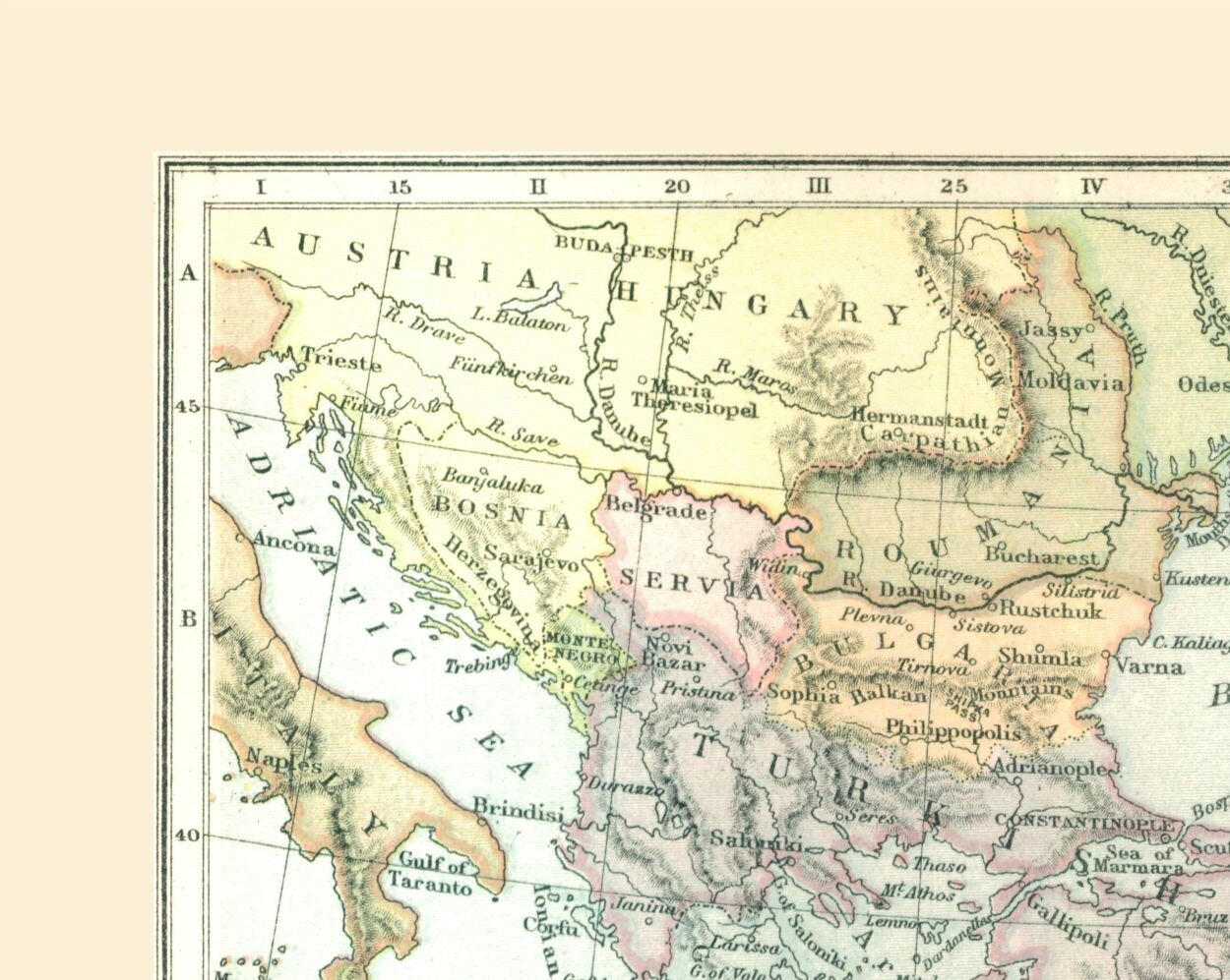 Historic Map - Europe 1892 - Gardiner 1902 - 28.82 x 23 - Vintage Wall ...