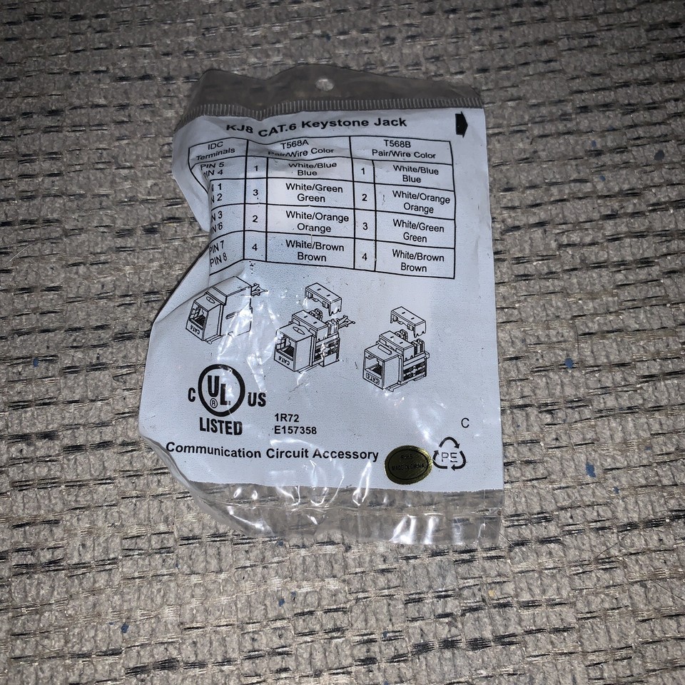 Monoprice Cat6 Punch Down Keystone Jack - Black | eBay