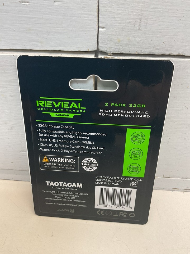 Tactacam Reveal 32GB Class 10 Trail Camera SDHC Memory Card - 2 Pack | eBay