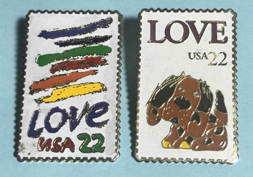 LOVE & PUPPY LOVE ,USPS L💖VE Pins ,2 - 22¢ Stamp pins | eBay