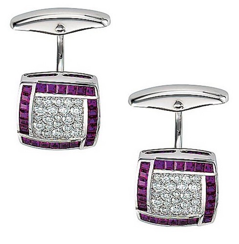 1.20ct Natural Round Diamond Ruby 14k White Gold BIS Hallmarked Mens ...