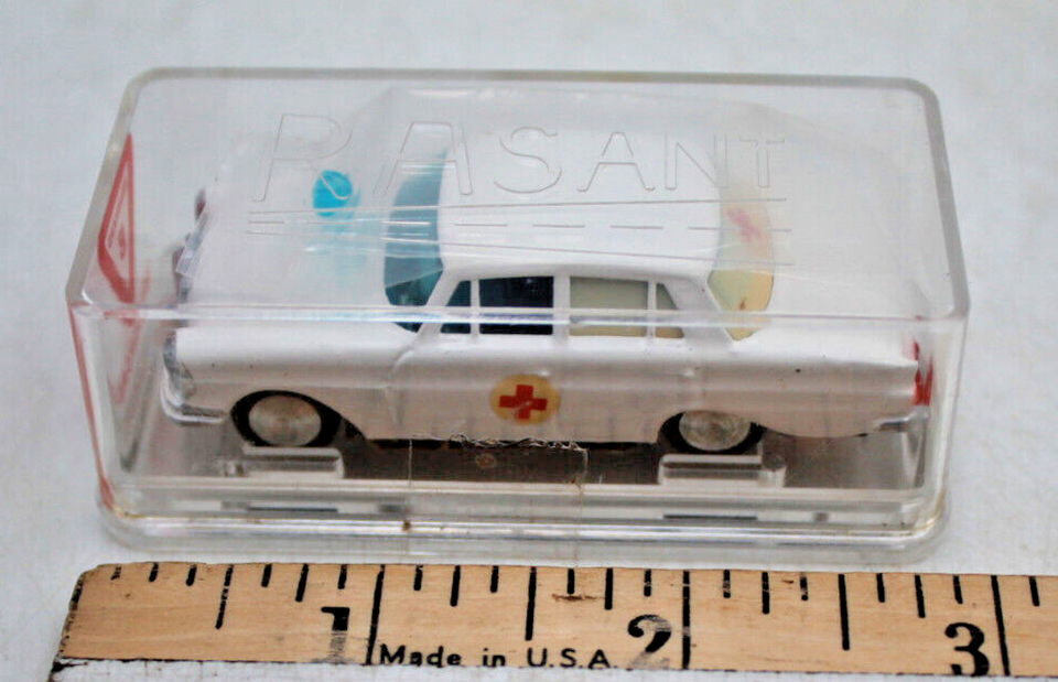 V. Rare Unused Orig Box RASANT W. Germany HO Slot Car AMBULANCE ROLLS ...