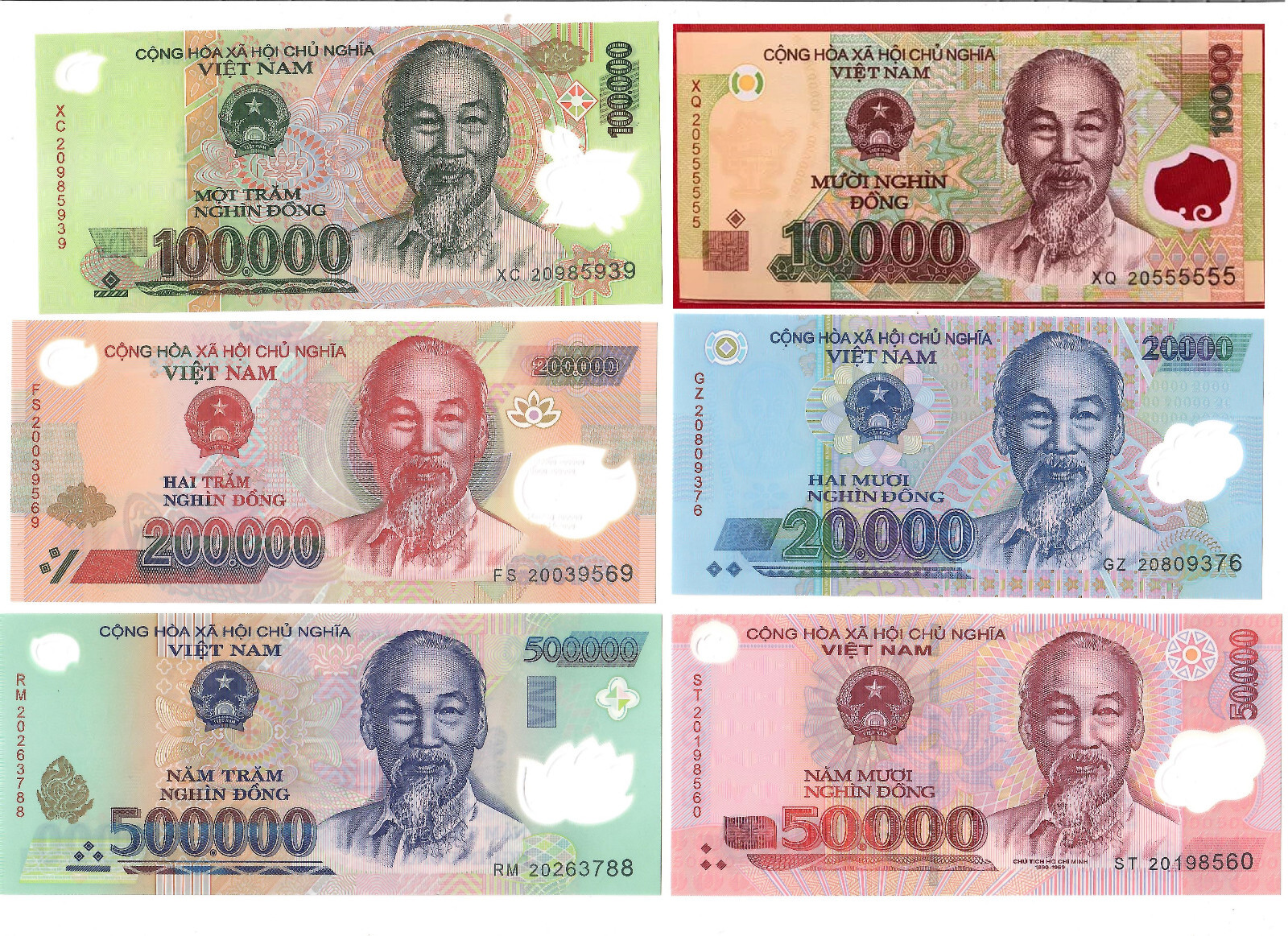 1 complete set 6 notes Vietnam polymer banknotes UNC 2020 year | eBay
