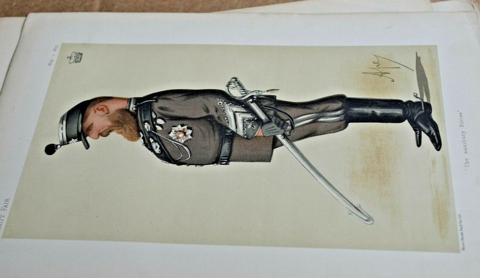 Vanity Fair Military Navy Auxiliary Forces Viscount Bury May 1875 sword ...