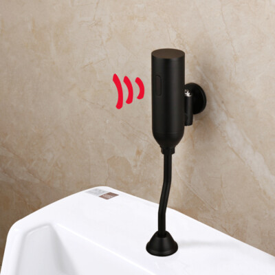 Black Bathroom Faucet Free Automatic Urinal Flush Valve Wall Mounted ...