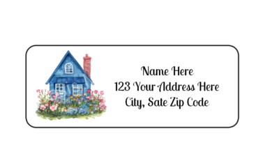 30 Adorable Cottage PERSONALIZED RETURN ADDRESS LABELS 1 in X 2 5/8 ...