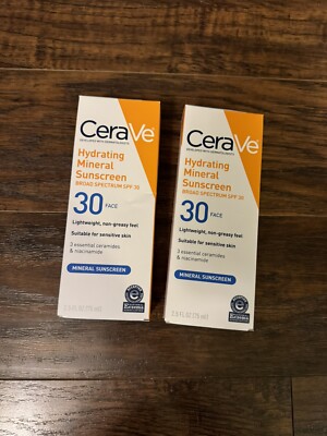 CeraVe Hydrating Mineral Sunscreen SPF 30 Mineral Sunscreen 2.5fl.oz ...