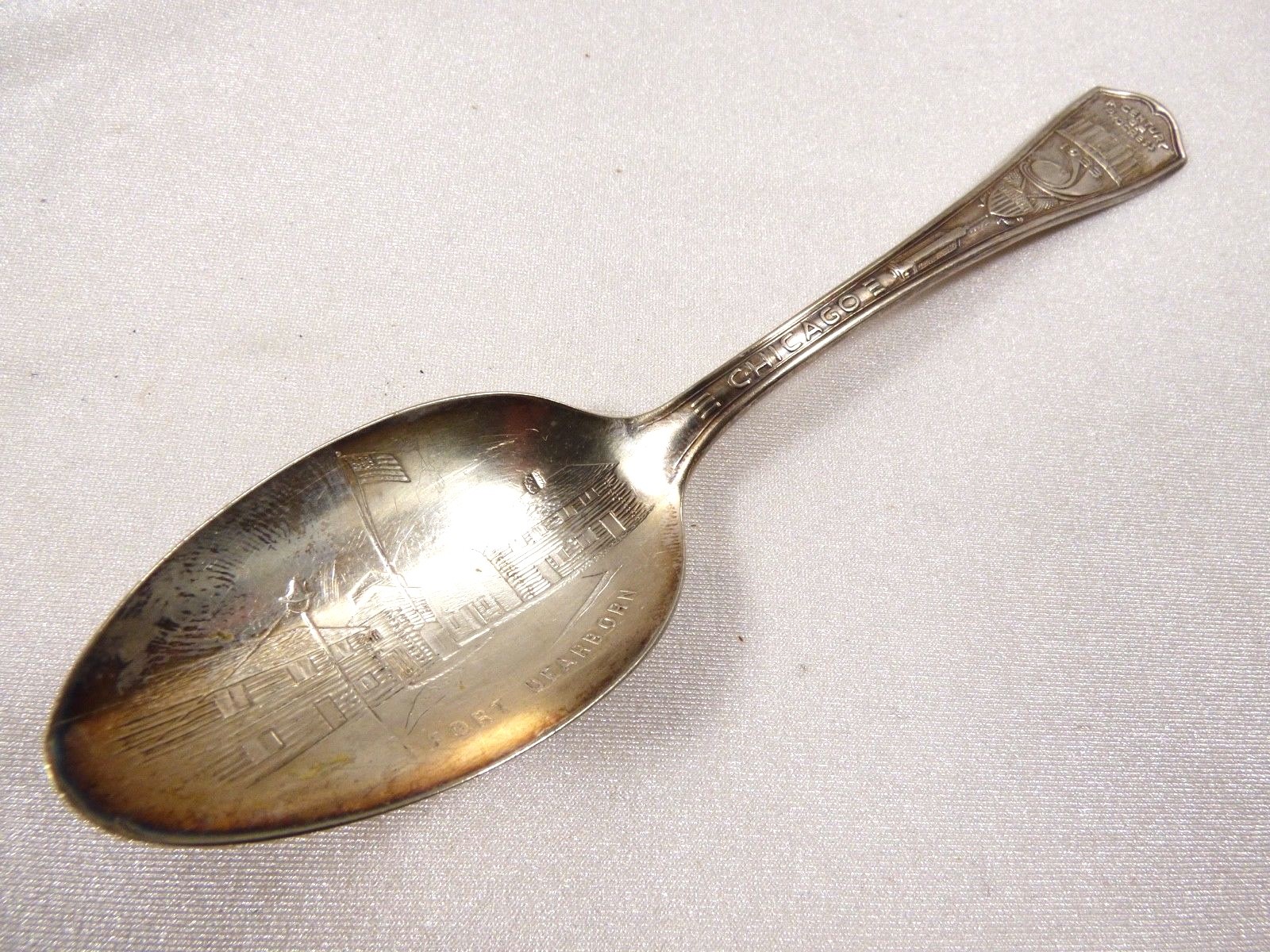 VTG 1933 Oneida Community Par Plate Silver plate Chicago Souvenir Spoon ...