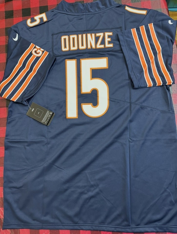 Chicago Bears #15 Rome Odunze Customized stitched Navy Jersey Men’s L ...