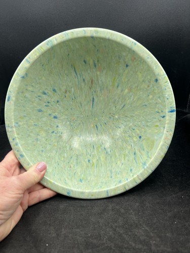VTG TEXAS WARE Mixing Bowl 118 Aqua Green Melamine Confetti Splatter 10 ...