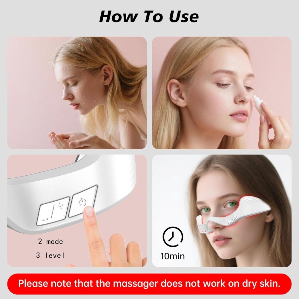 Under Eye Red Light Therapy Device 650nm for Eye Bags Dark Circles and ...