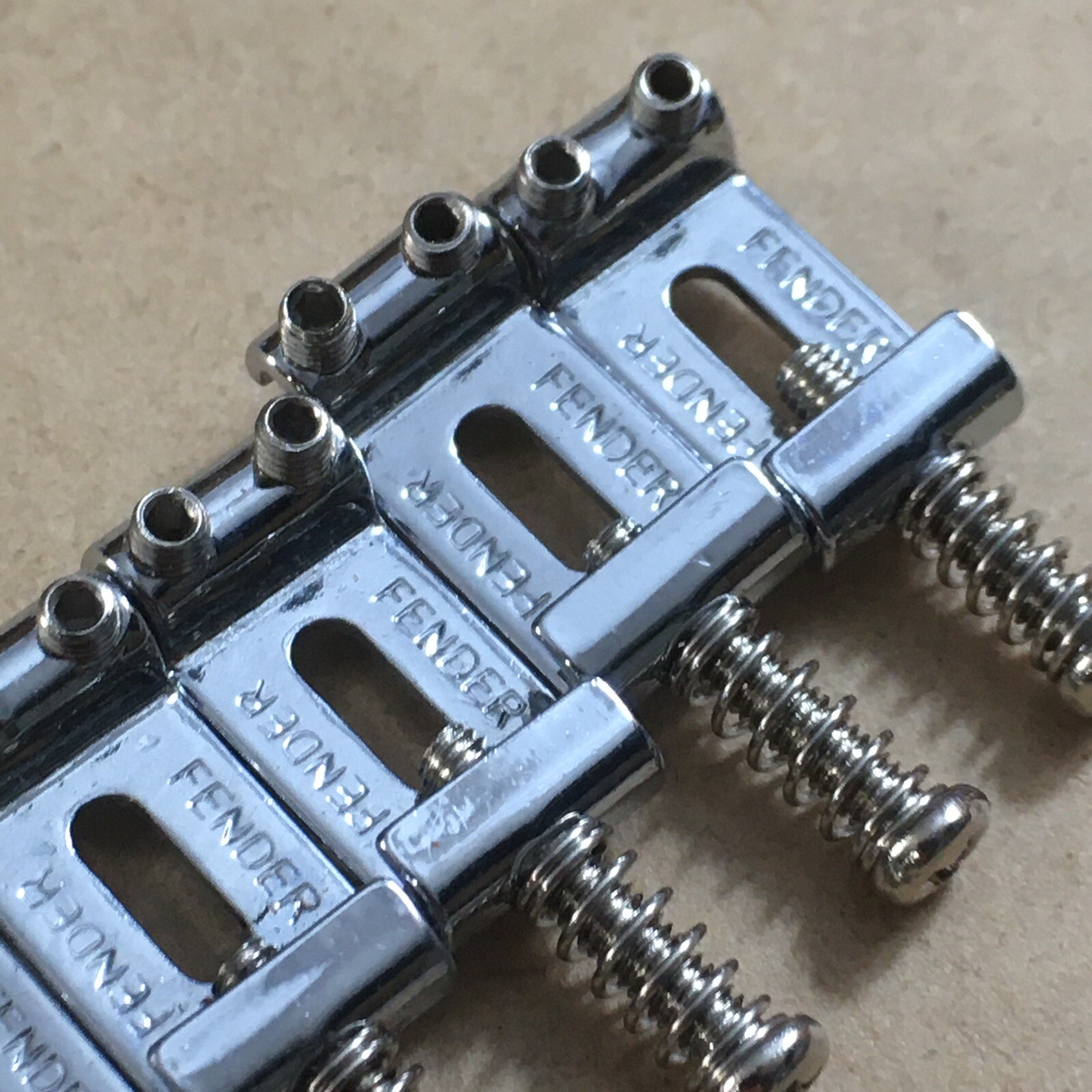 6 Chrome Modern Fender Stamped Strat Steel Saddles Stratocaster NOS ...