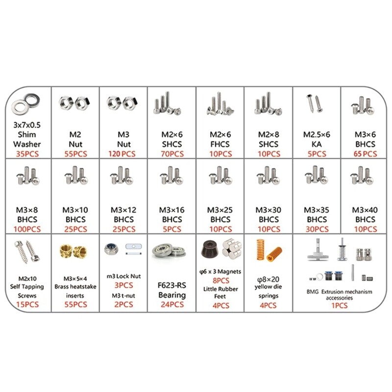 Complete Fastener Kit For Voron 0.1 2.4 3D Printer Machine DIY Project ...