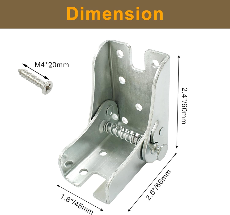 4Pcs Folding Hinge Bracket, Self Locking Hinges 90 Degree Foldable ...